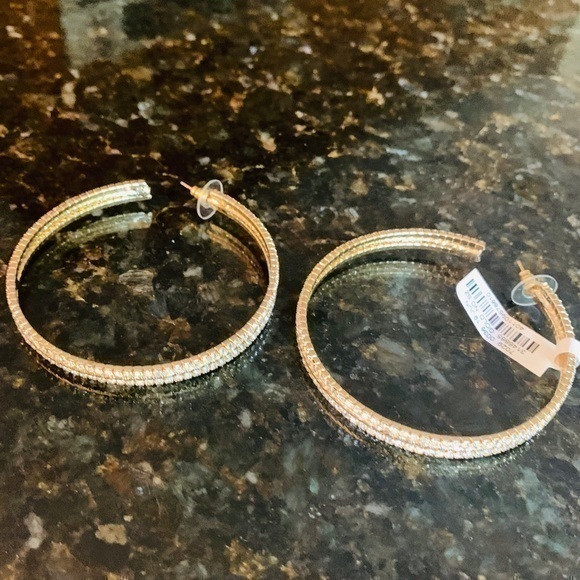 Jewelry | 2 12 Rhinestone Hoops | Poshmark
